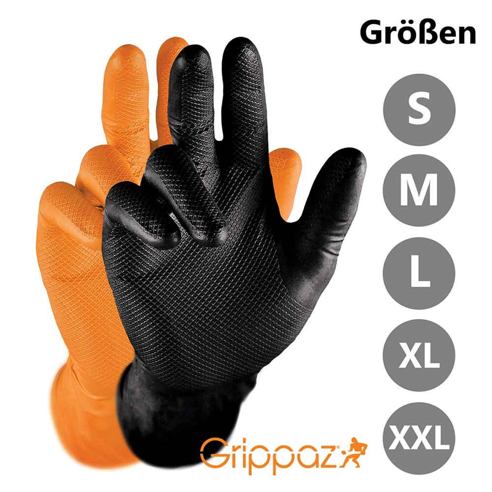 Protismykové nitrilové rukavice 0,15 mm GRIPPAZ-246 L/9 oranžové 50ks ...