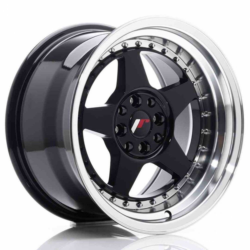 JR Wheels JR6 16x9 ET20 4x100/108 Glossy Black w/Machined Lip ...